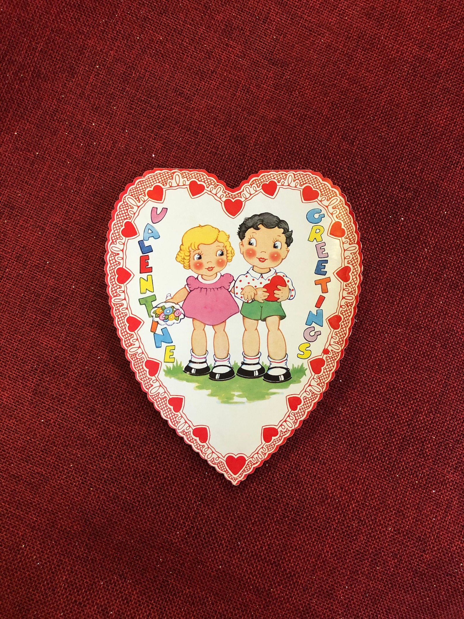 Set of Three Heart Shaped Vintage Valentines 1930s - Etsy