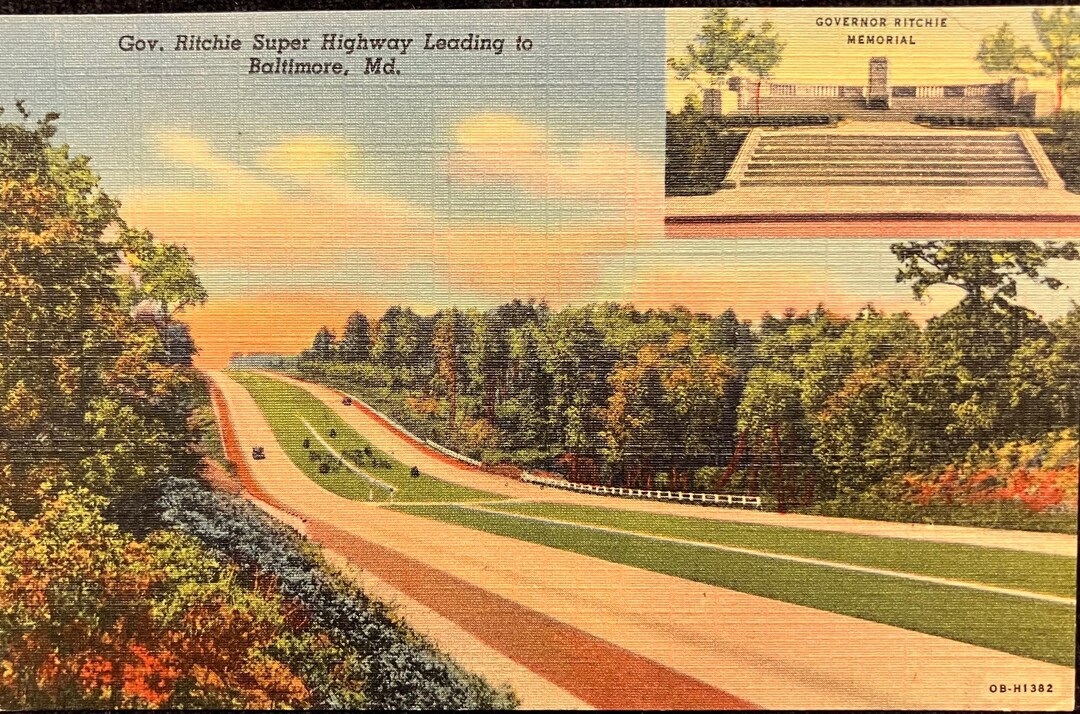 Gov. Ritchie Super Highway Leading to Baltimore, Md. - Vintage ...