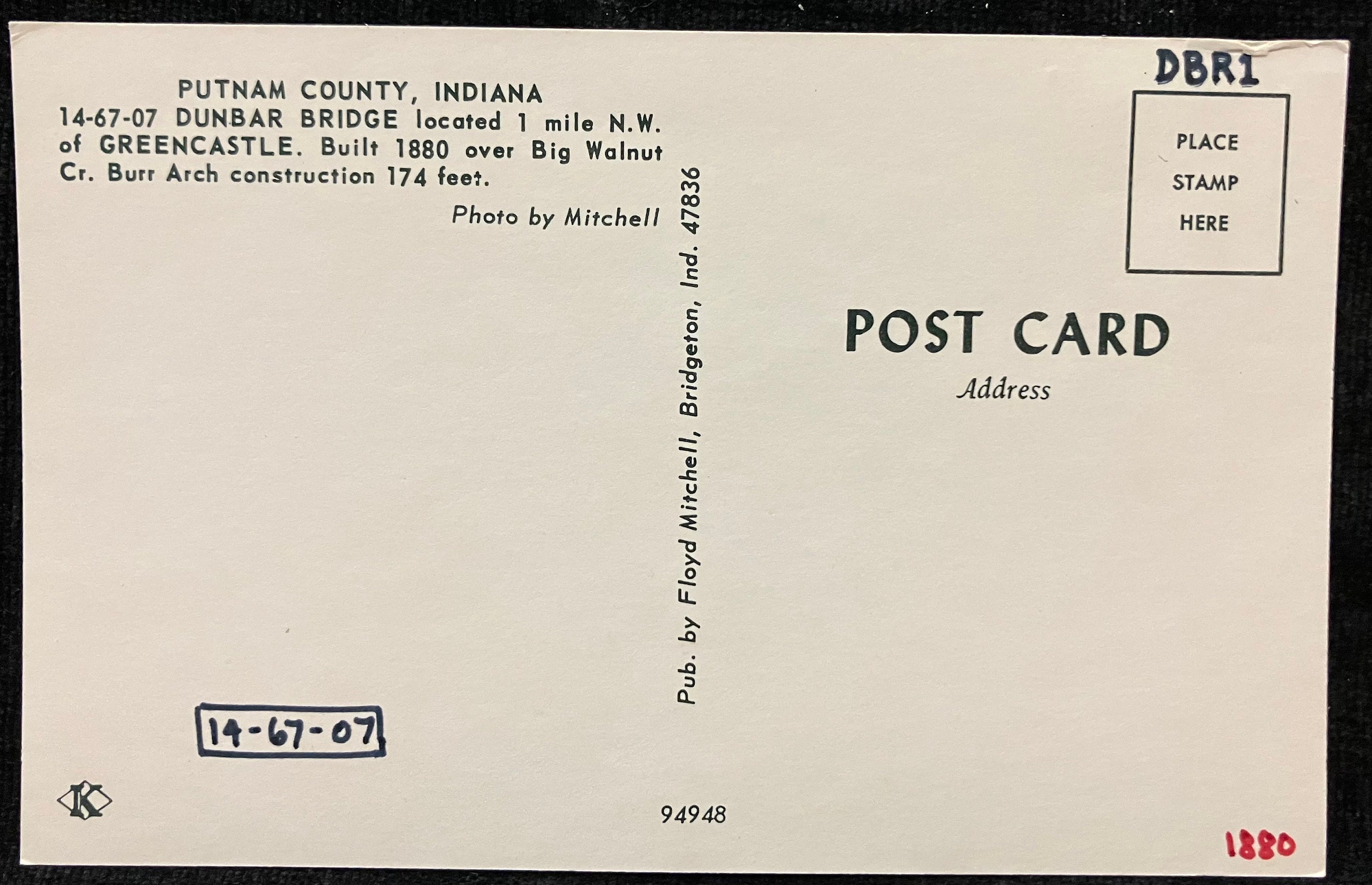 Dunbar Bridge in Putnam County, Indiana - Photo by Mitchell - Vintage ...