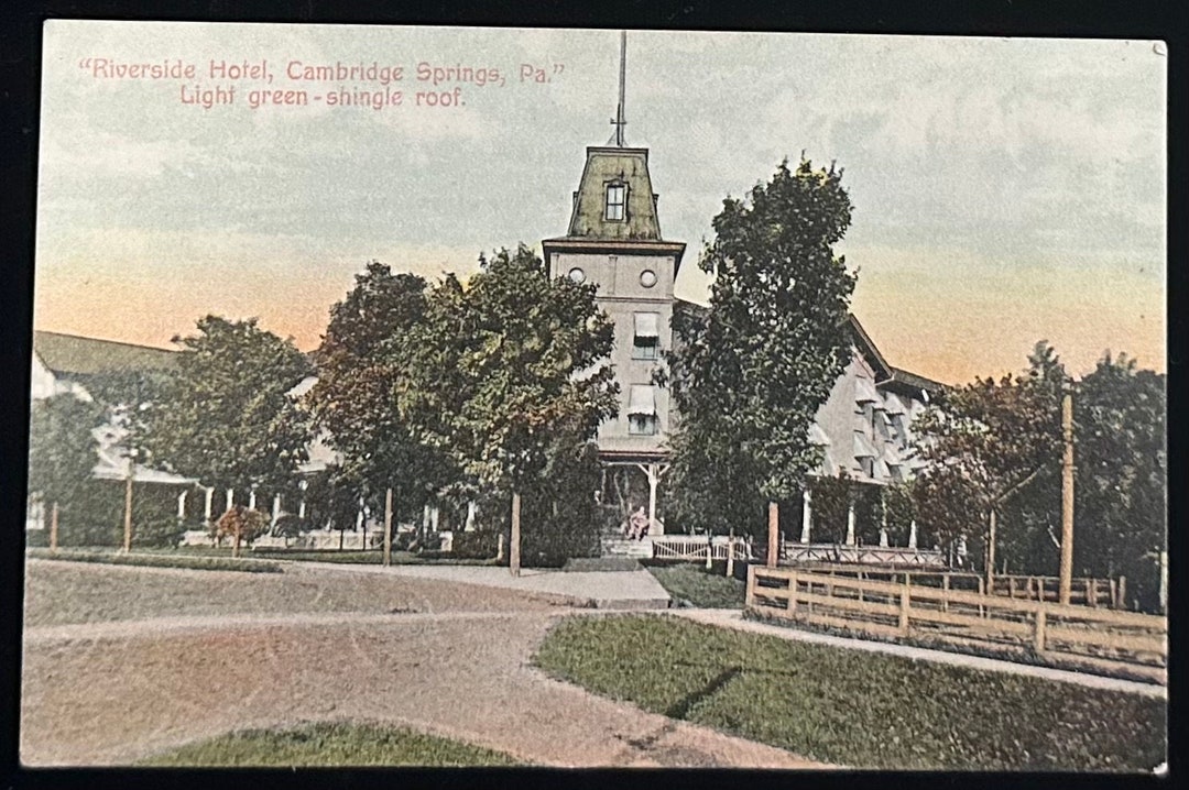 Riverside Hotel, Cambridge Springs, PA Light Green- Shingle Roof ...