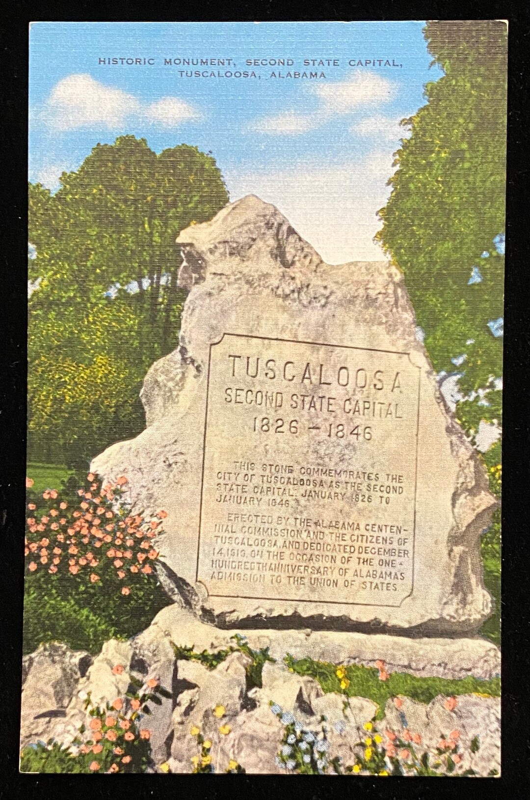 Historic Monument, Second State Capital, Tuscaloosa, Alabama - 1940s ...