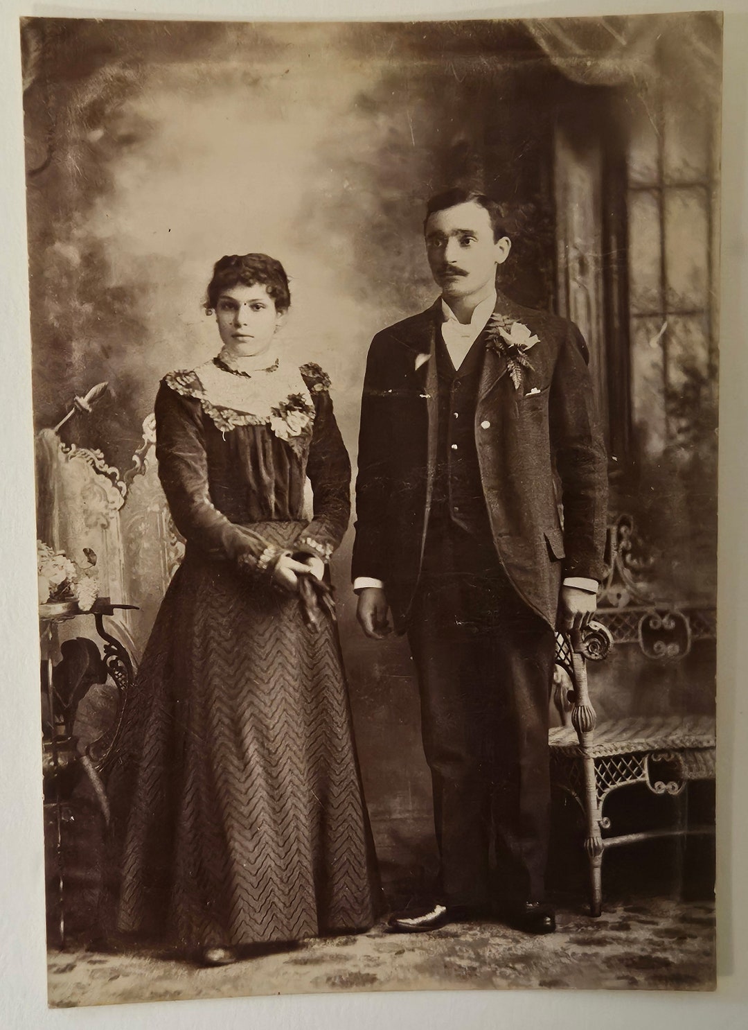 Edwardian Couple - Great Sepia Tone Photo - Victorian Details - Staged ...
