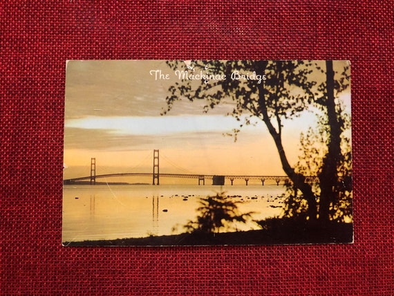 Mackinac Bridge Michigan Vintage Postcard - Etsy