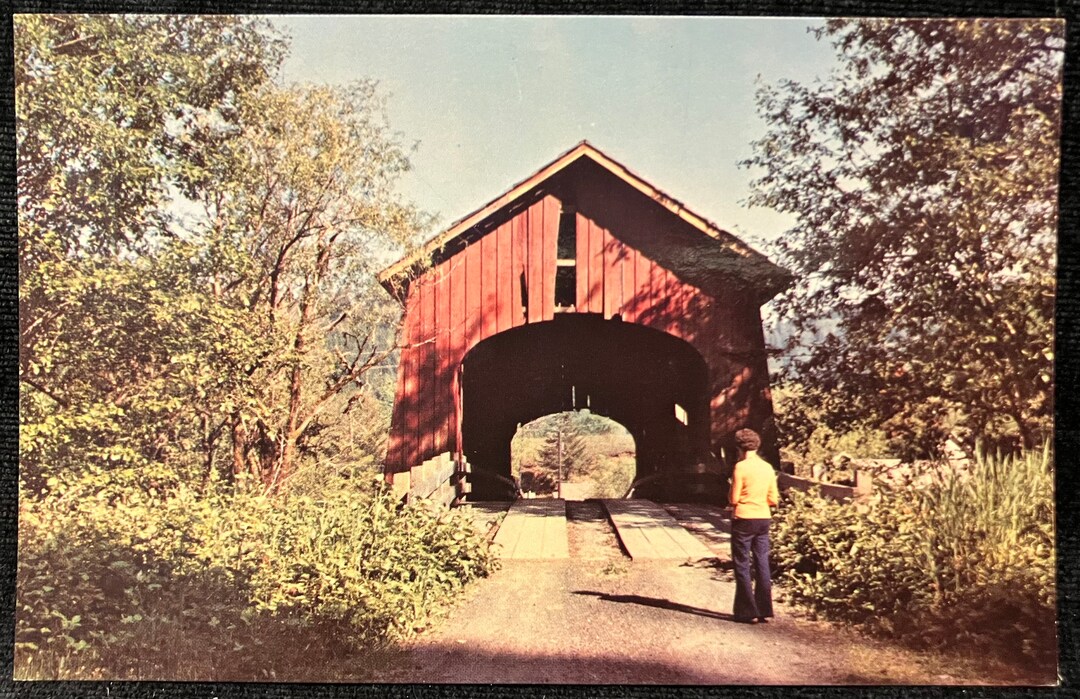Oregon Covered Bridge Color by John F. Mcnamara Vintage - Etsy