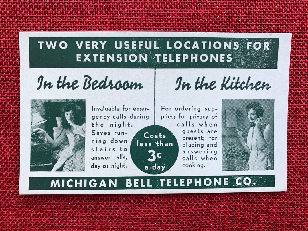 Two Very Useful Locations for Extension Telephones Michigan Bell ...