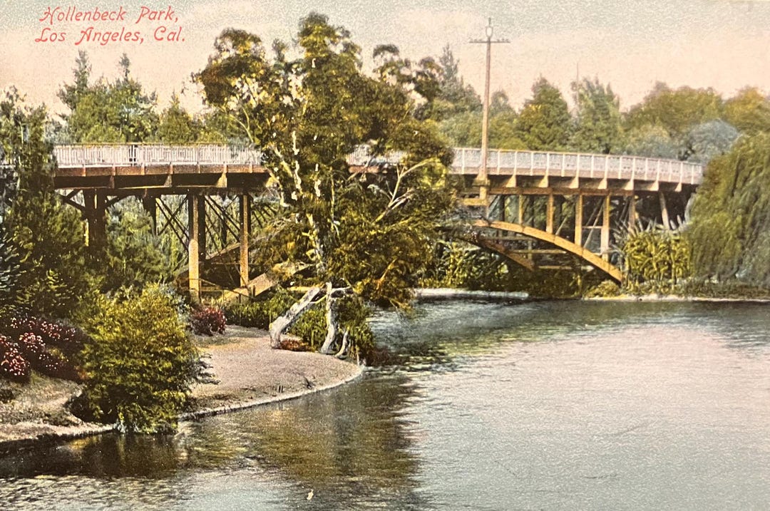 Hollenbeck Park, Los Angeles, Cal. - Vintage Park Postcard - Etsy