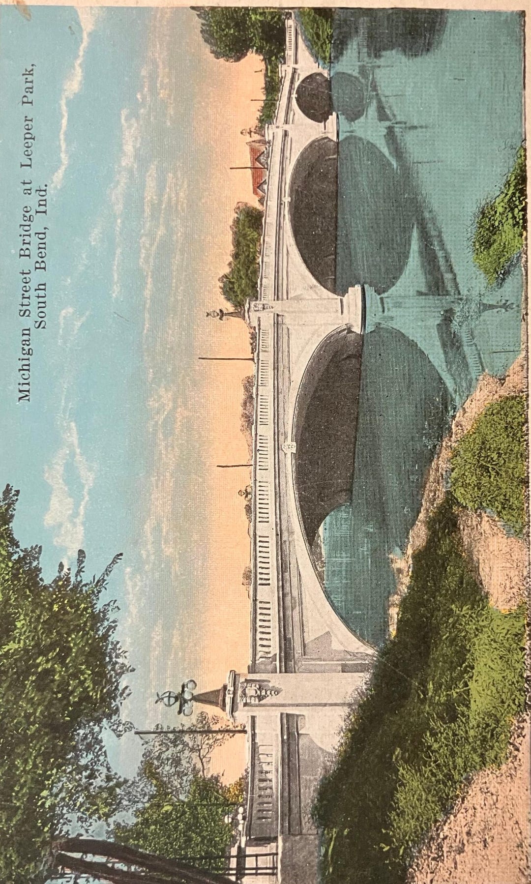 Michigan Street Bridge at Leeper Park, South Bend, Indiana - Vintage ...