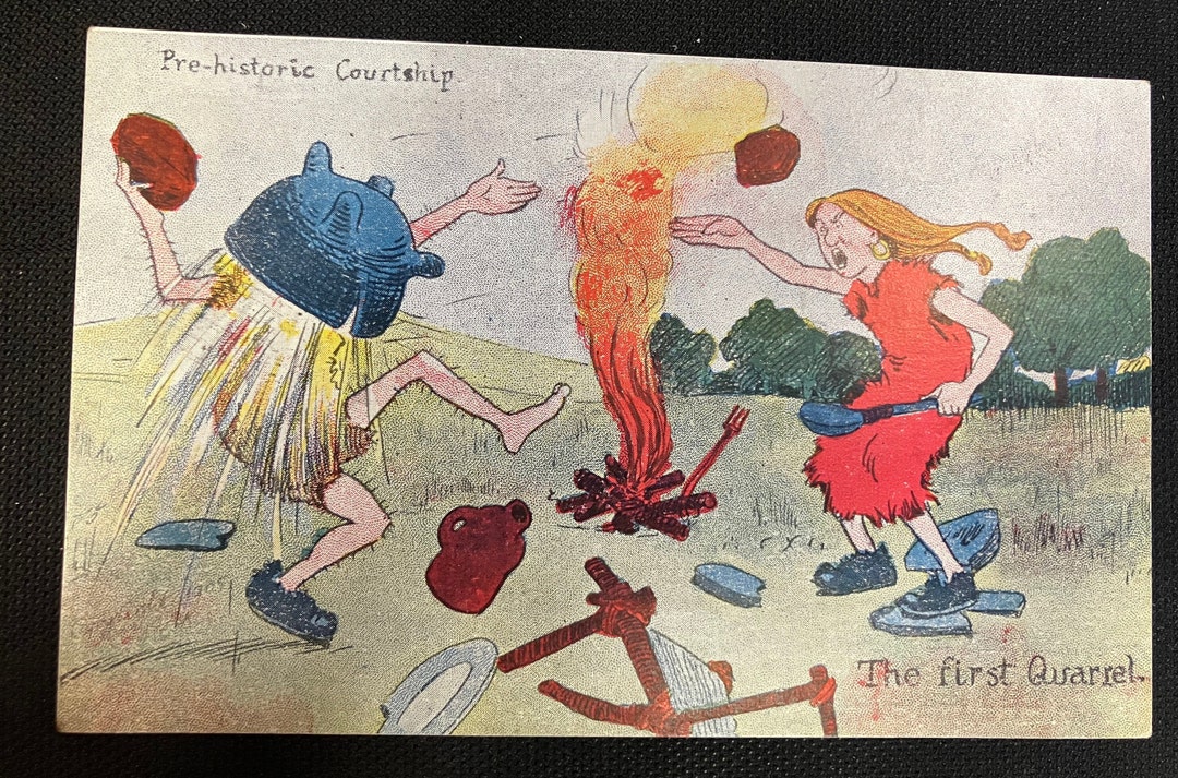 Prehistoric Courtship the First Quarrel the PCK Series - Etsy