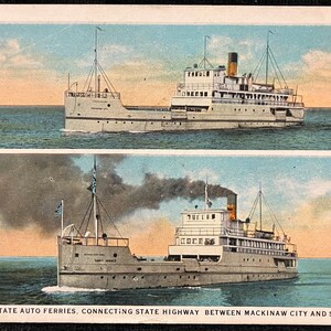 Michigan State Auto Ferries, Connecting State Highway Between Mackinaw ...