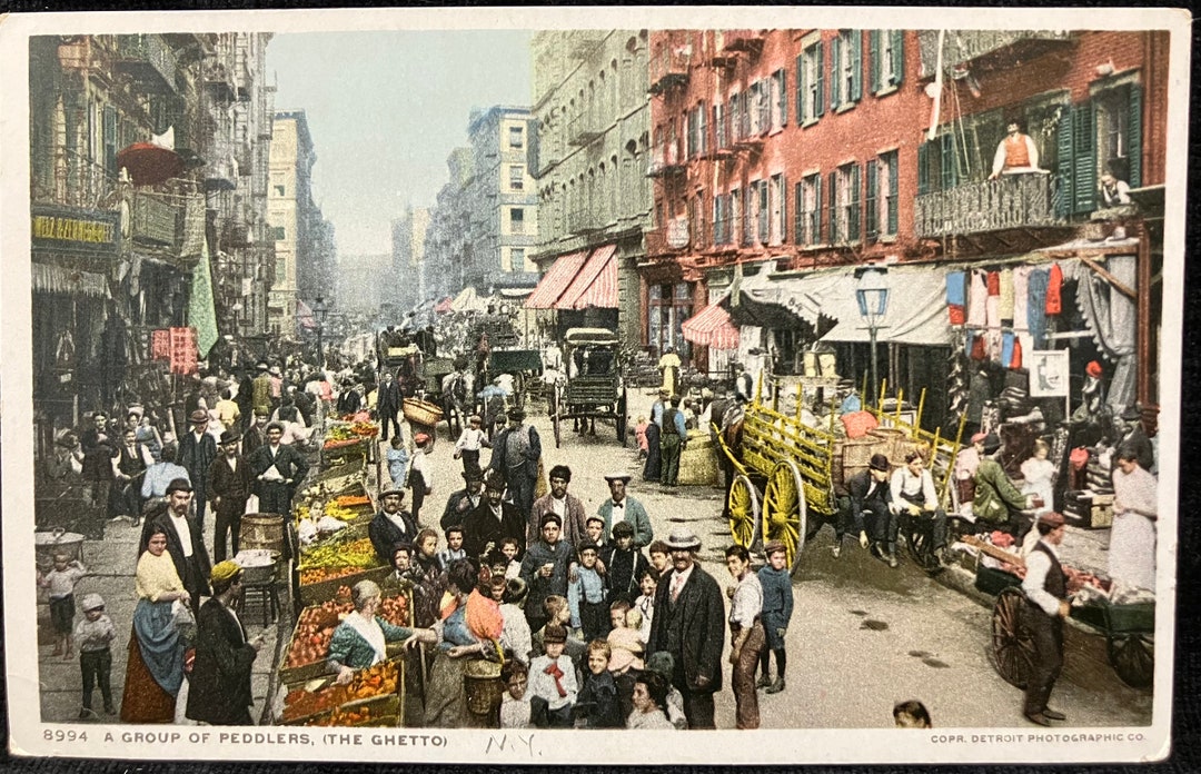 A Group of Peddlers (the Ghetto) - New York - Copr. Detroit ...
