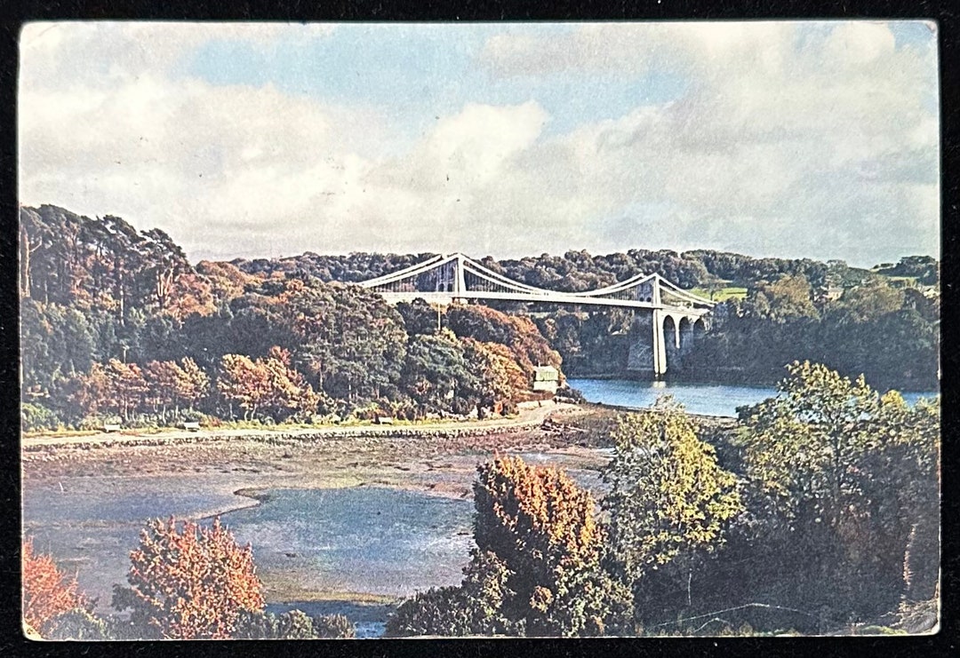 Menai Straits Suspension Bridge - Vintage Postcard - Etsy