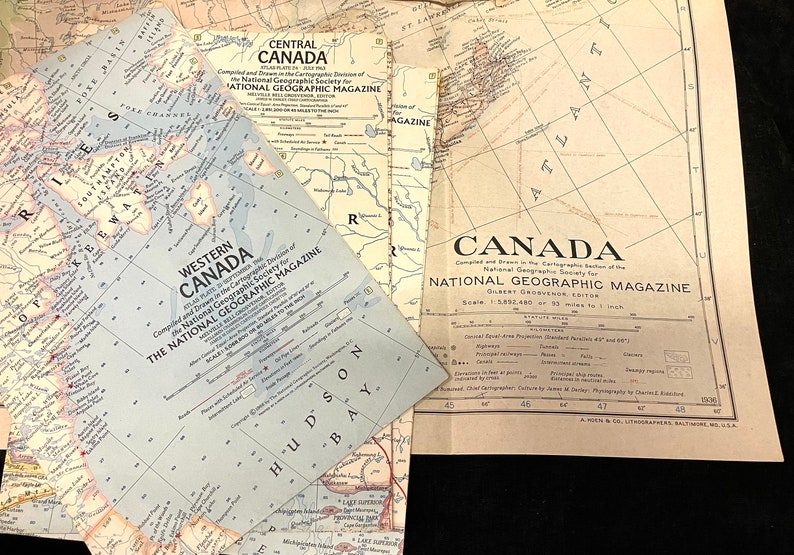 National Geographic World Maps of Canada Sold Individually . Central ...