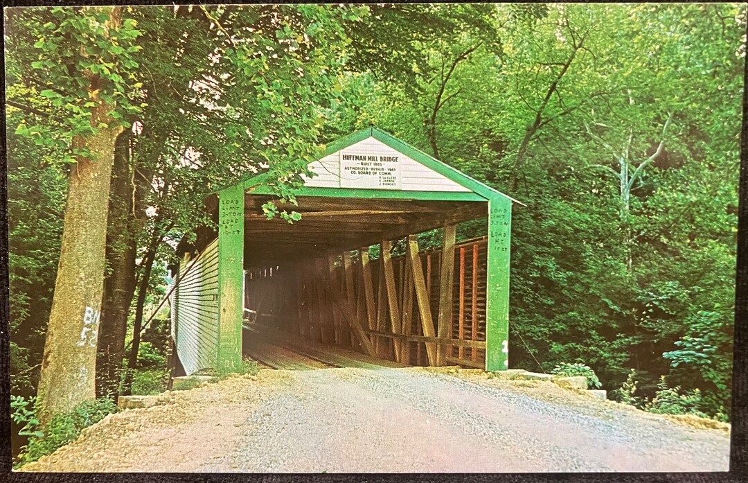 Huffman Mill Covered Bridge Built in 1864, Burr Arch Style and 140 Ft ...