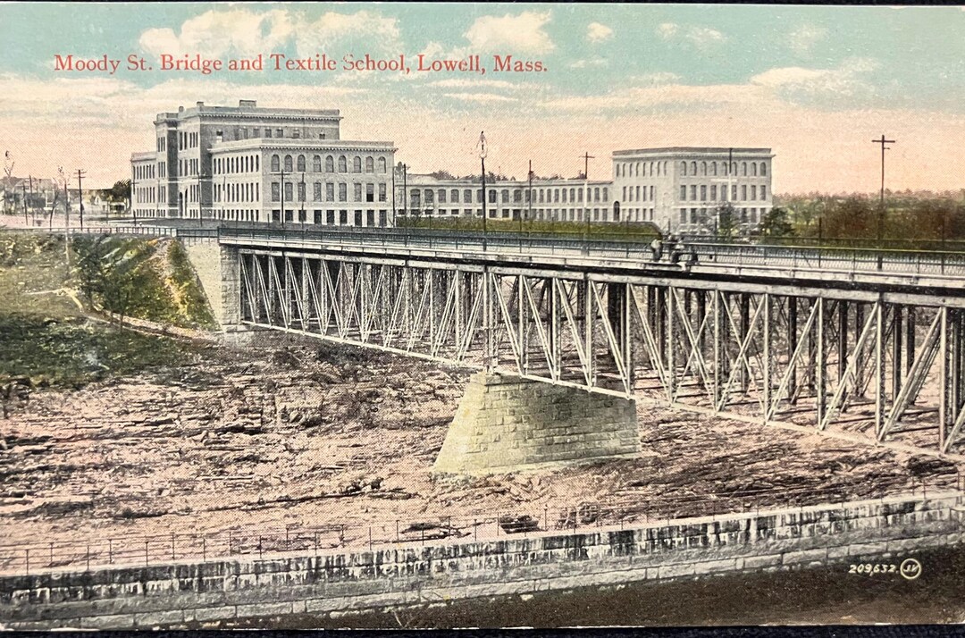 Moody St. Bridge and Textile School, Lowell, Massachusetts- Vintage ...