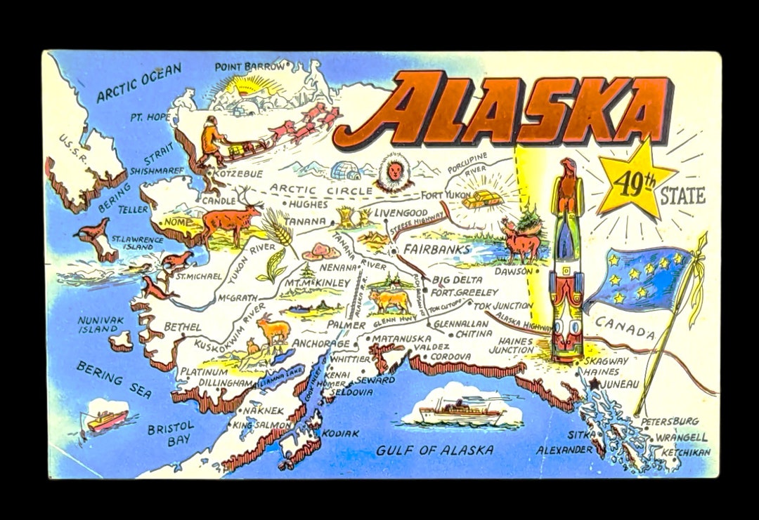 Alaska 49th State Digital Print Vintage Marketing Art - Etsy