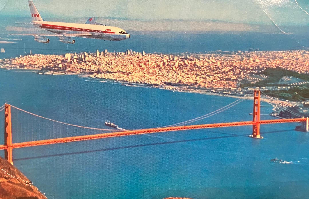 Flying With Twa Over Golden Gate Bridge in 1965 - California - Vintage ...