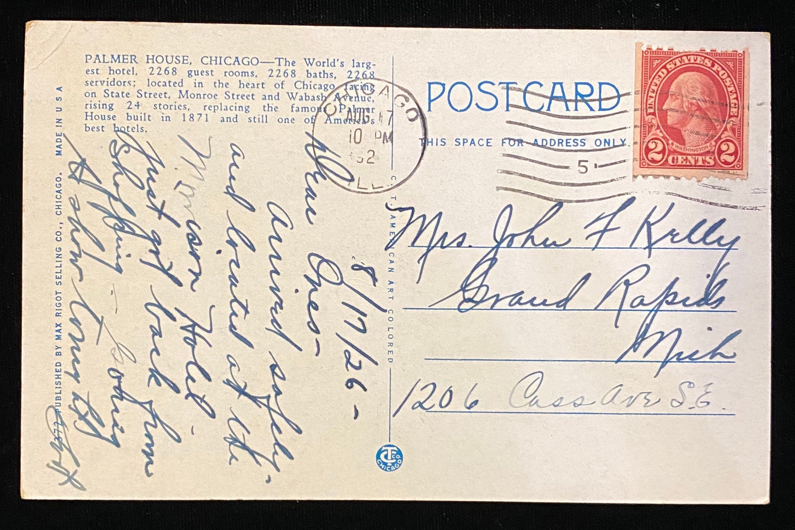 New Palmer House, Chicago Vintage Postcard - Etsy