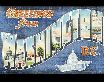 Greetings From Washington D.C. Vintage Postcard INSTANT DOWNLOAD ...