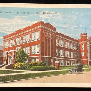 Roosevelt Junior High School, Decatur, Illinois - Vintage Postcard - Etsy