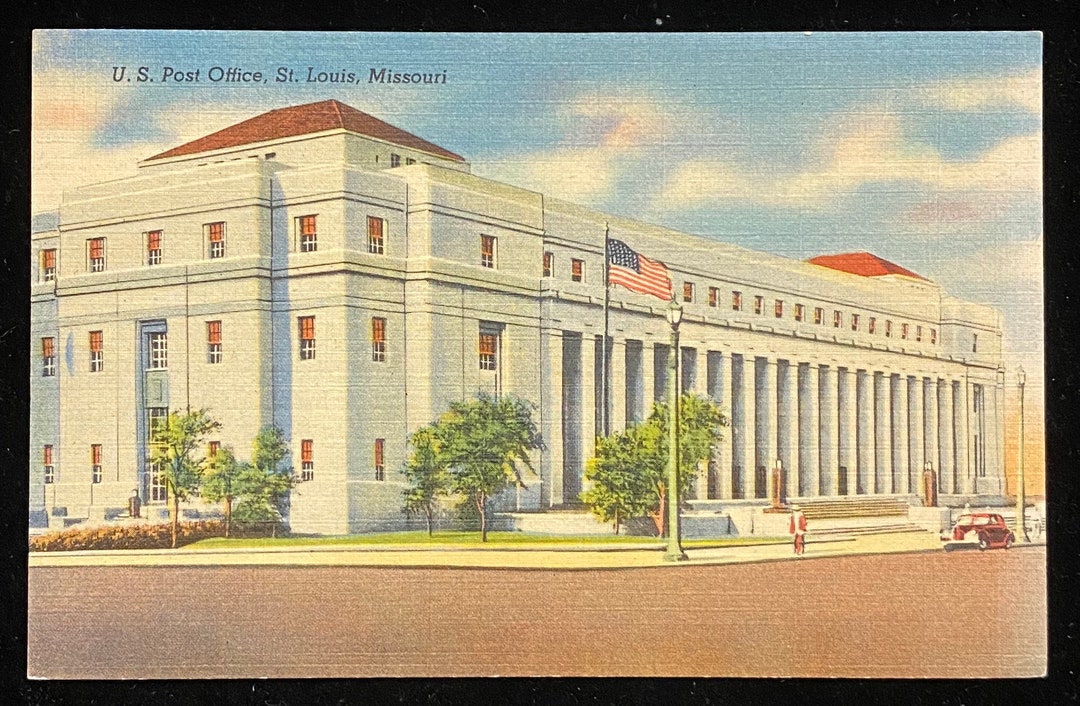 U.S. Post Office, St. Louis, Missouri - 1940s Linen Postcard - Etsy