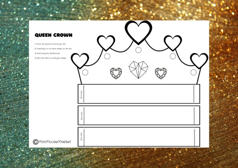 Printable Queen’s Crown – Craft Template to Color, Cut & Build for Kids ...