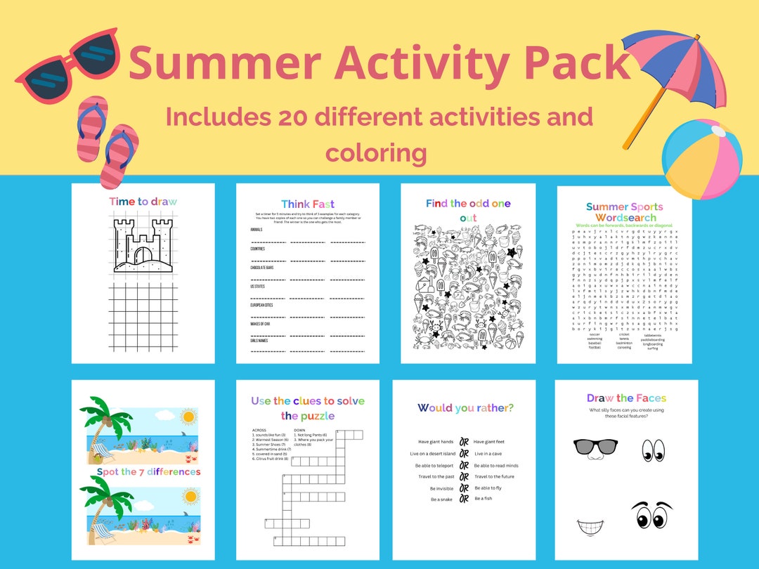 Summer Activities, Summer Printables, Printable Activities, Summer ...