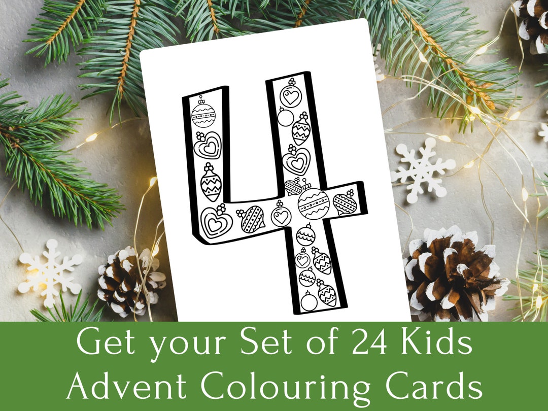 Advent Christmas Colouring in Set Kids Advent Calendar - Etsy