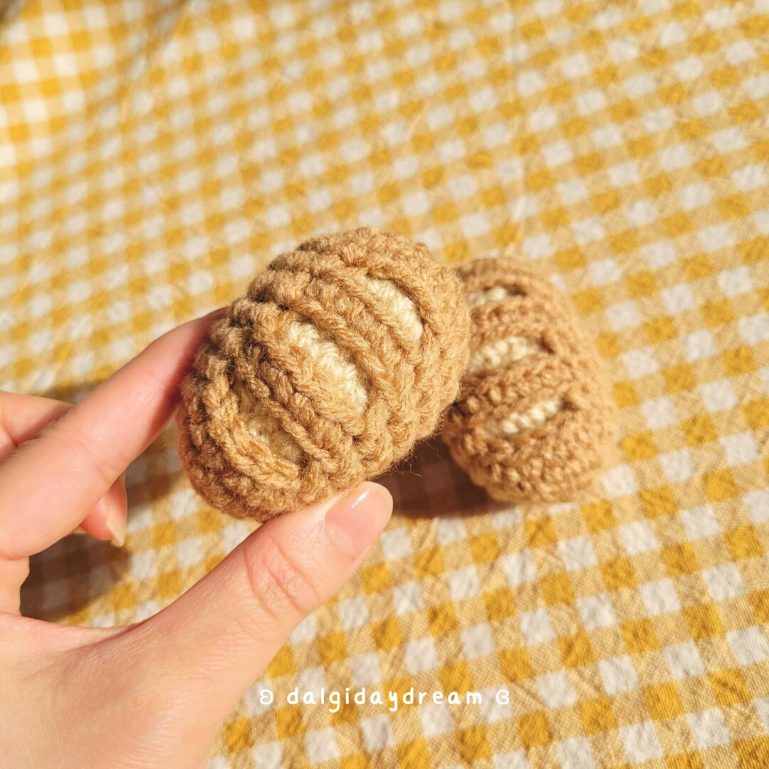 Crochet Baguette Bread Key Chain | French Loaf Handmade Bag Charm ...