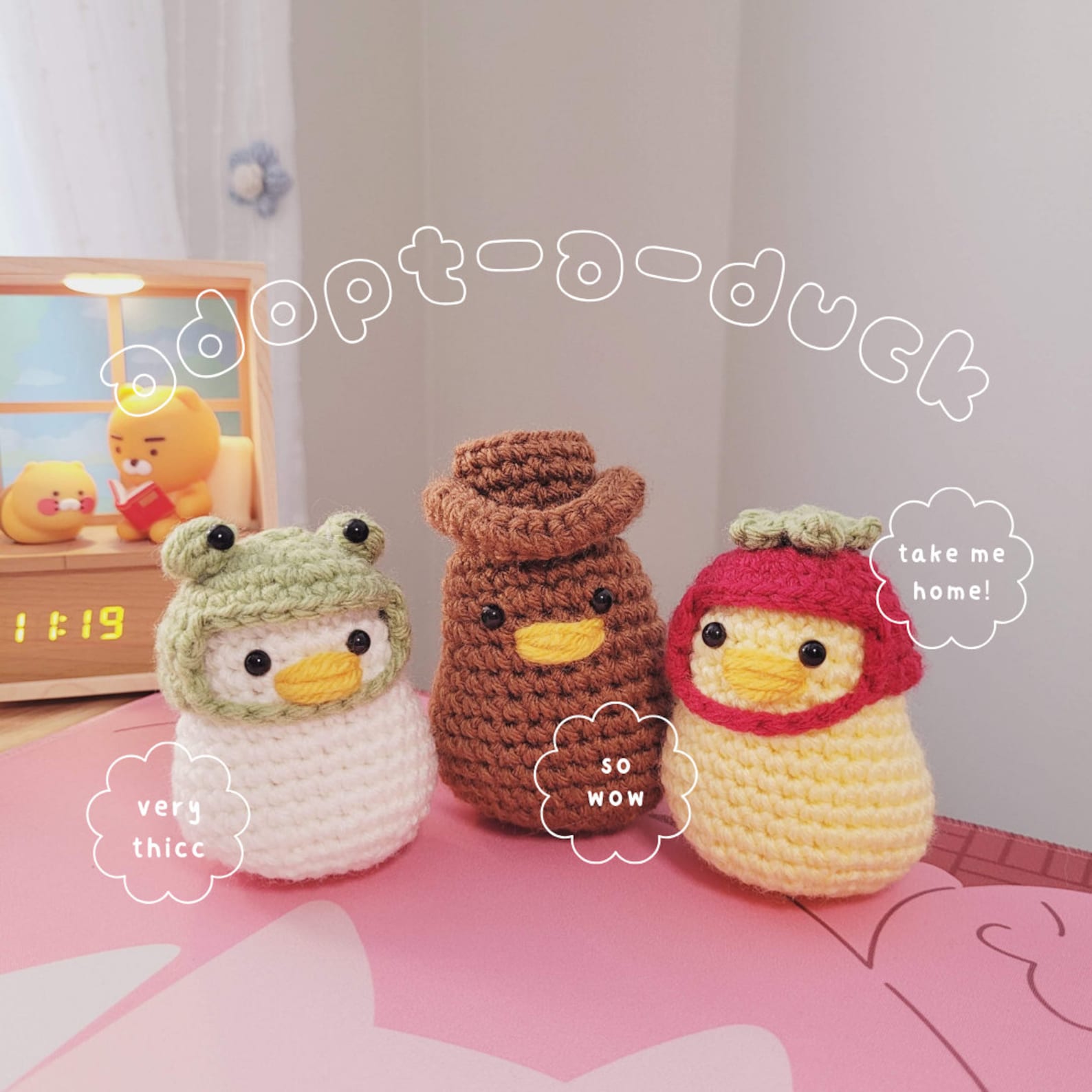Adopt-a-duck | Cute Crochet Duck Friend | Amigurumi With Fruit, Animal ...