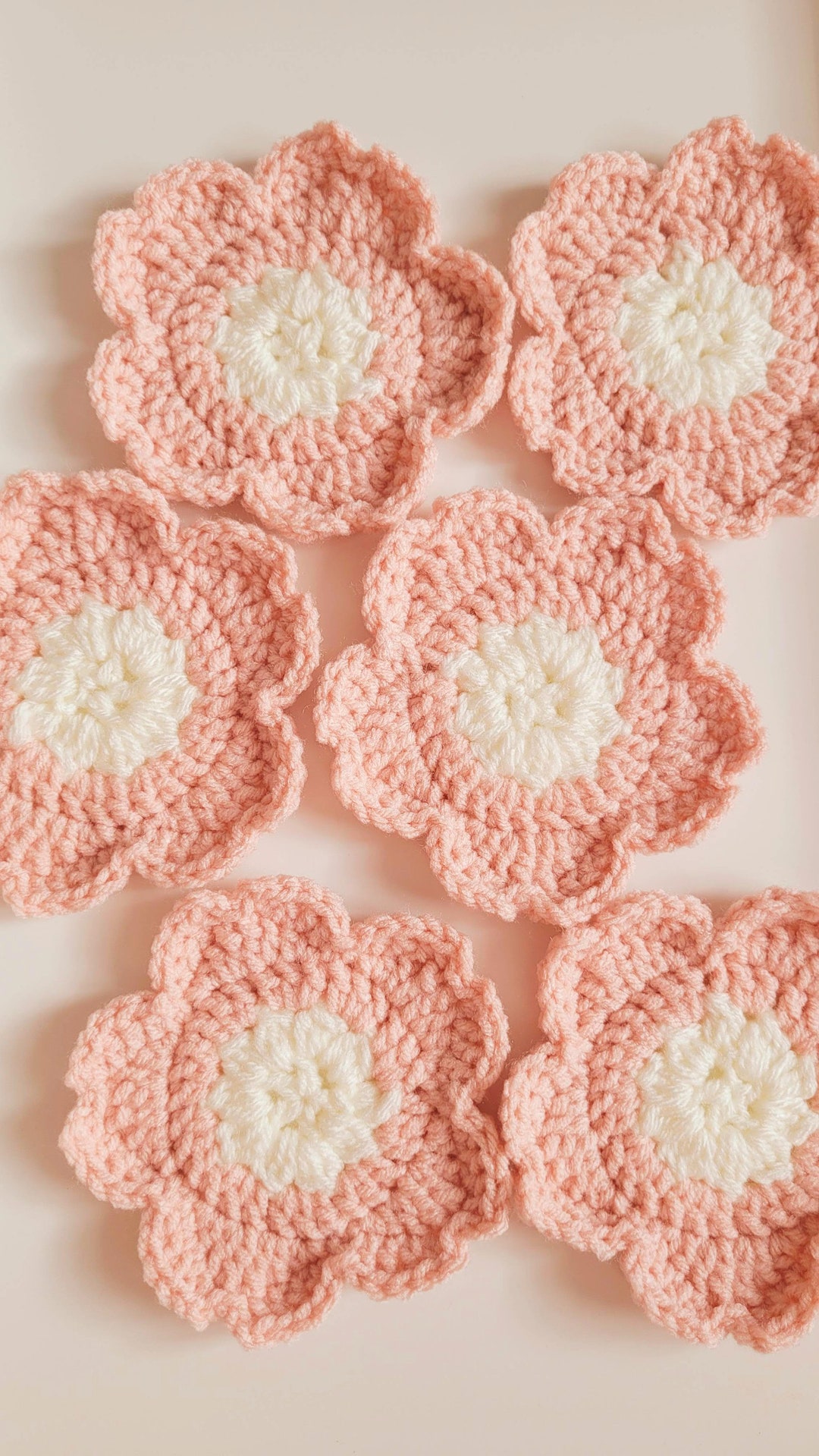 Sakura Cherry Blossom Crochet Coaster | Cute Japanese Beverage Drink ...