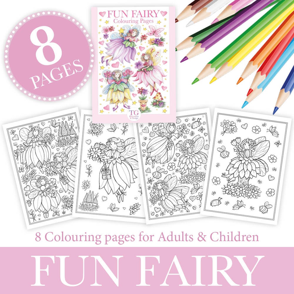 Fun Fairy Hand Painted Colouring Book - Etsy