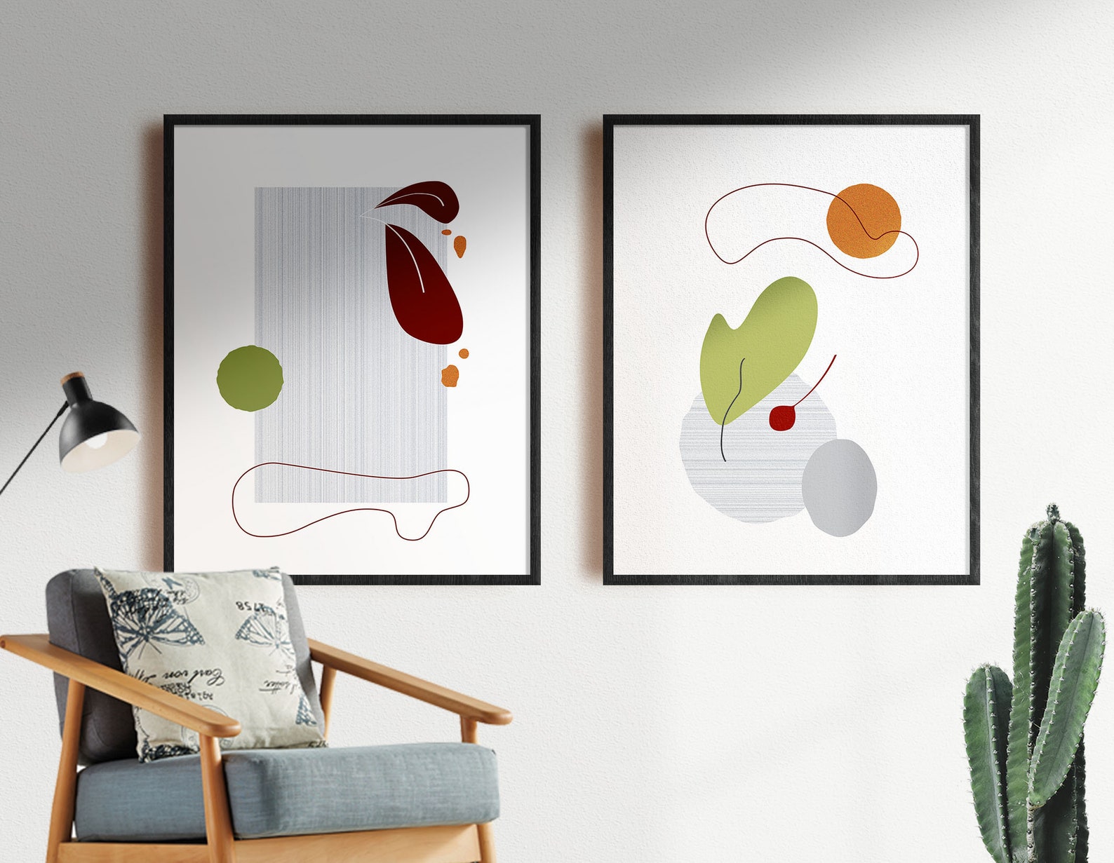 Four Abstract Illustrated Printable Digital Posters - Etsy