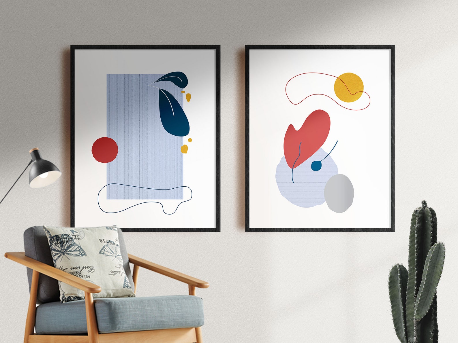 Four Abstract Illustrated Printable Digital Posters - Etsy