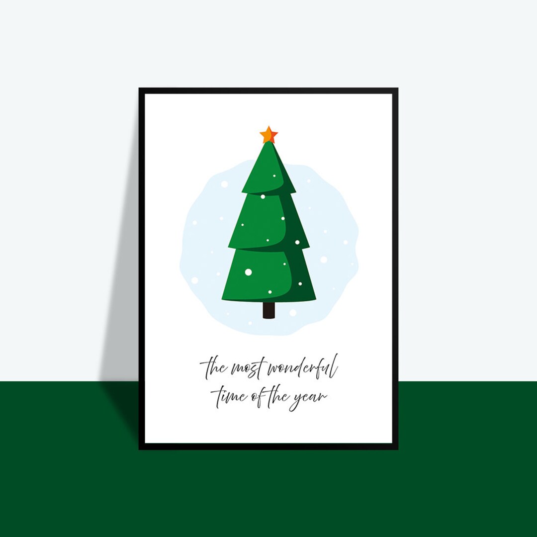 Minimalist Christmas Tree Printable Digital Poster the Most Wonderful ...