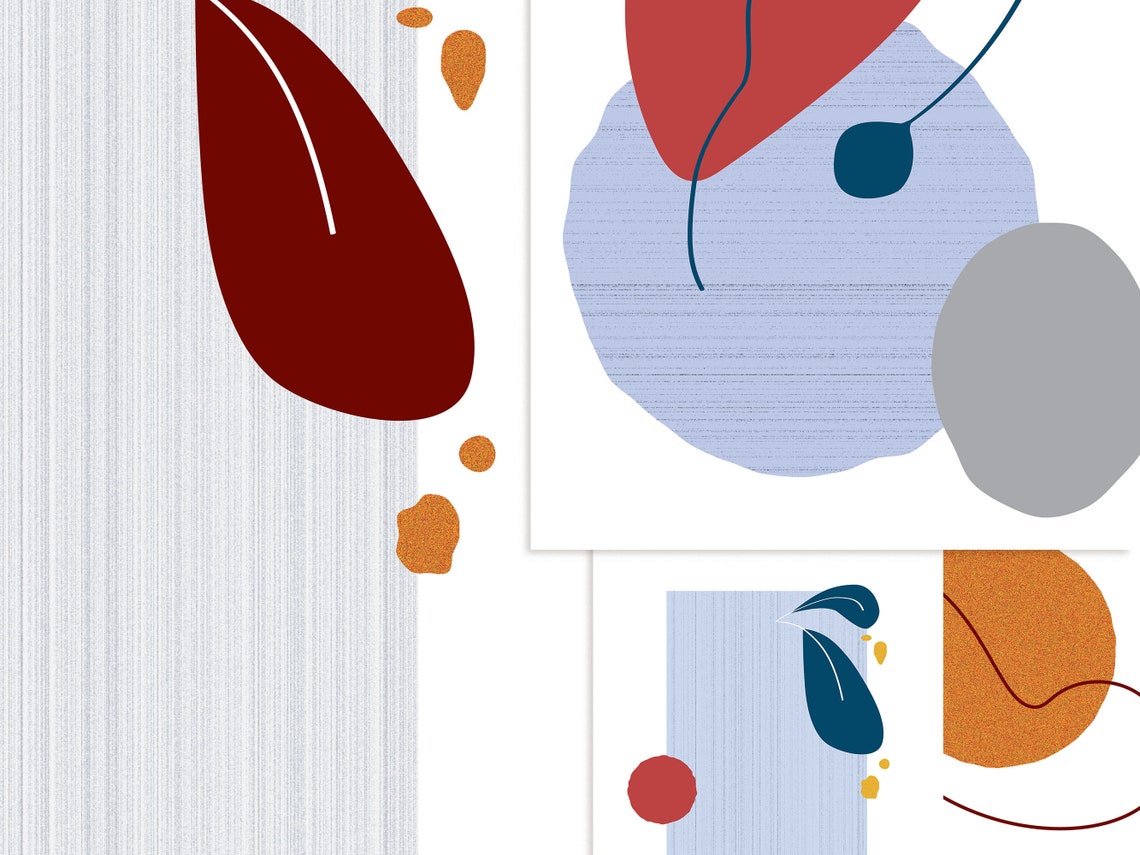 Four Abstract Illustrated Printable Digital Posters - Etsy