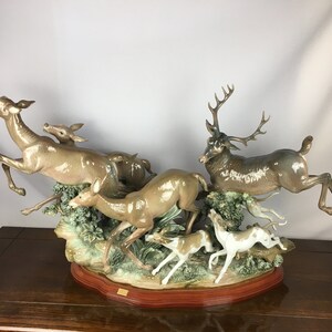 Lladro - Pursued Deer Sculpture 1377 - Hunting Dogs Limited Edition 750 ...