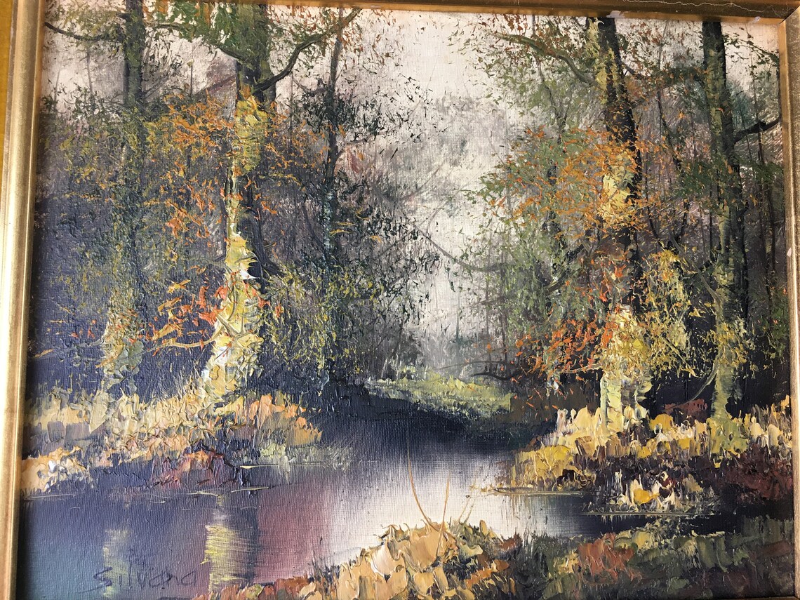 Landscape Oil Painting by J. Silvana. Canvas, Oil, American ...