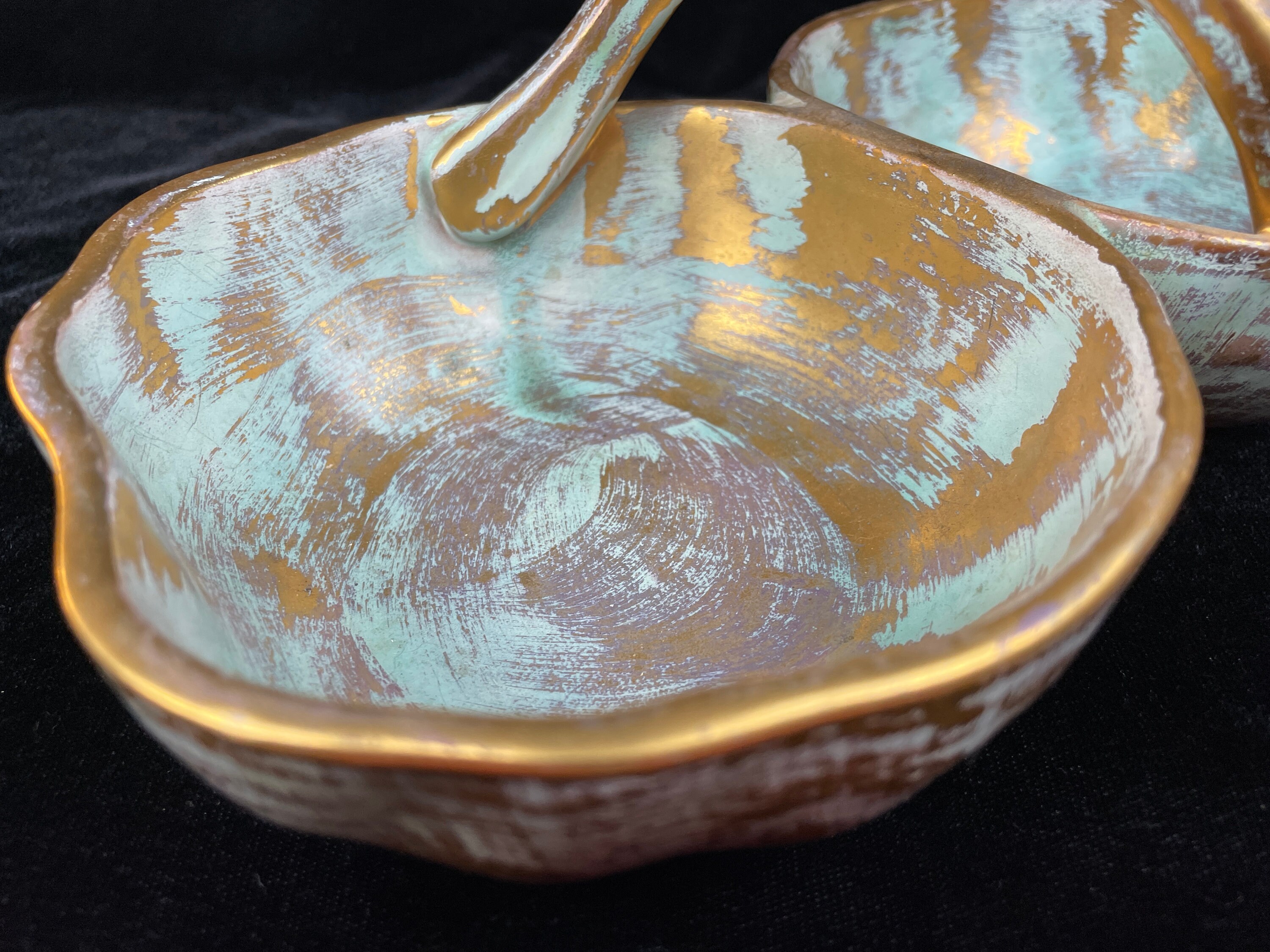 Vintage Midcentury Stangl Pottery Antique Gold Double Handled Connected ...