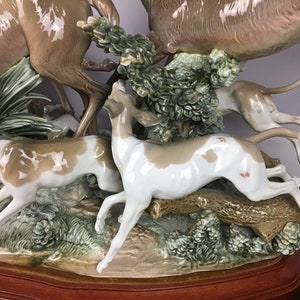 Lladro - Pursued Deer Sculpture 1377 - Hunting Dogs Limited Edition 750 ...