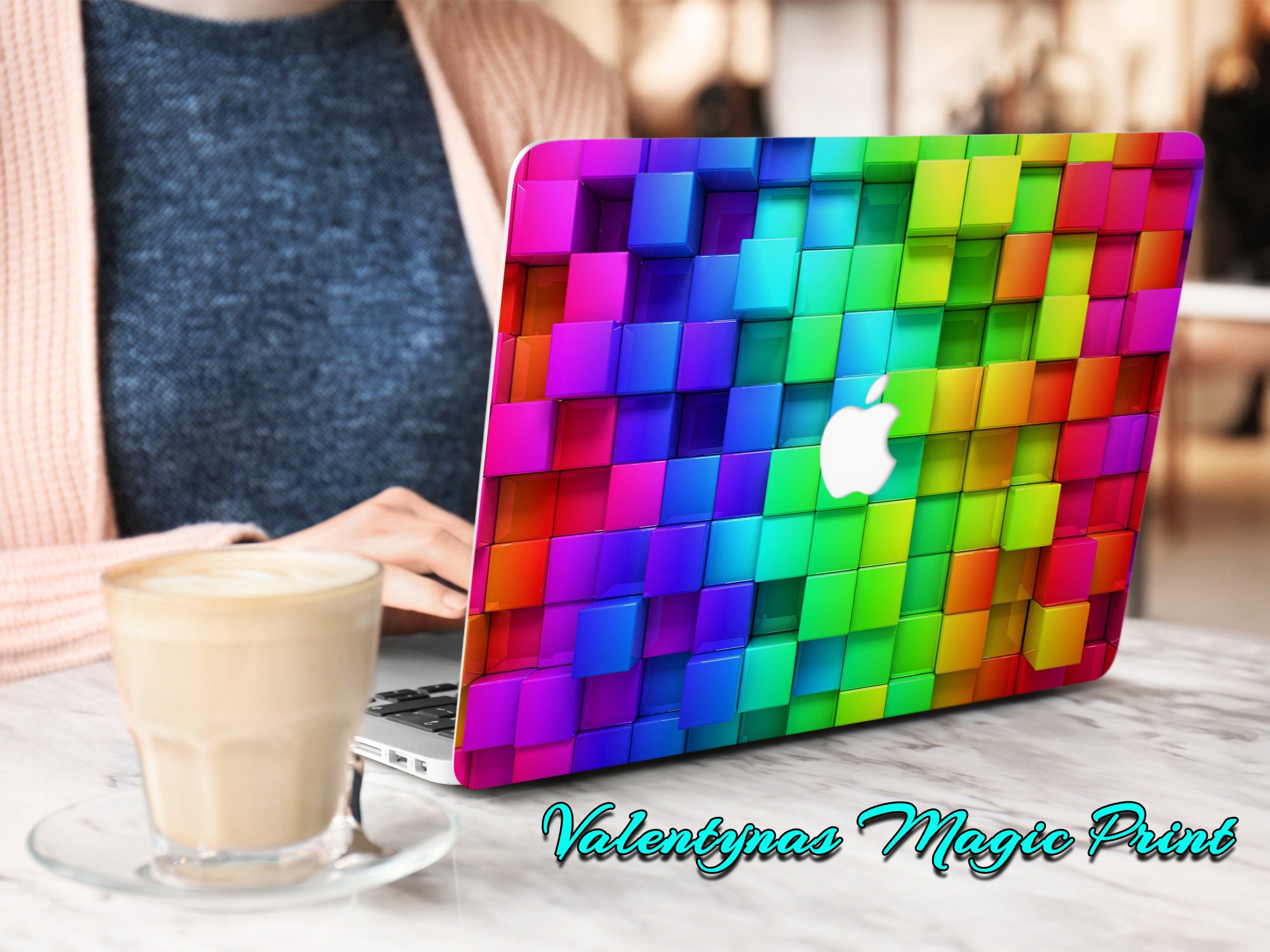Pixel Style Cubic MacBook Plastic Case Pro 13 M1 A2338 Pro Mac Laptop ...