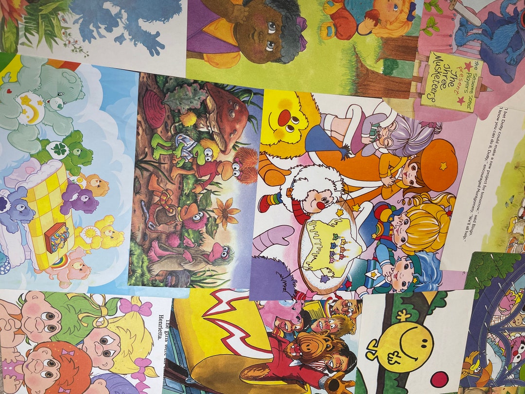 1980s Character Vintage Book Pages Ephemera - Etsy