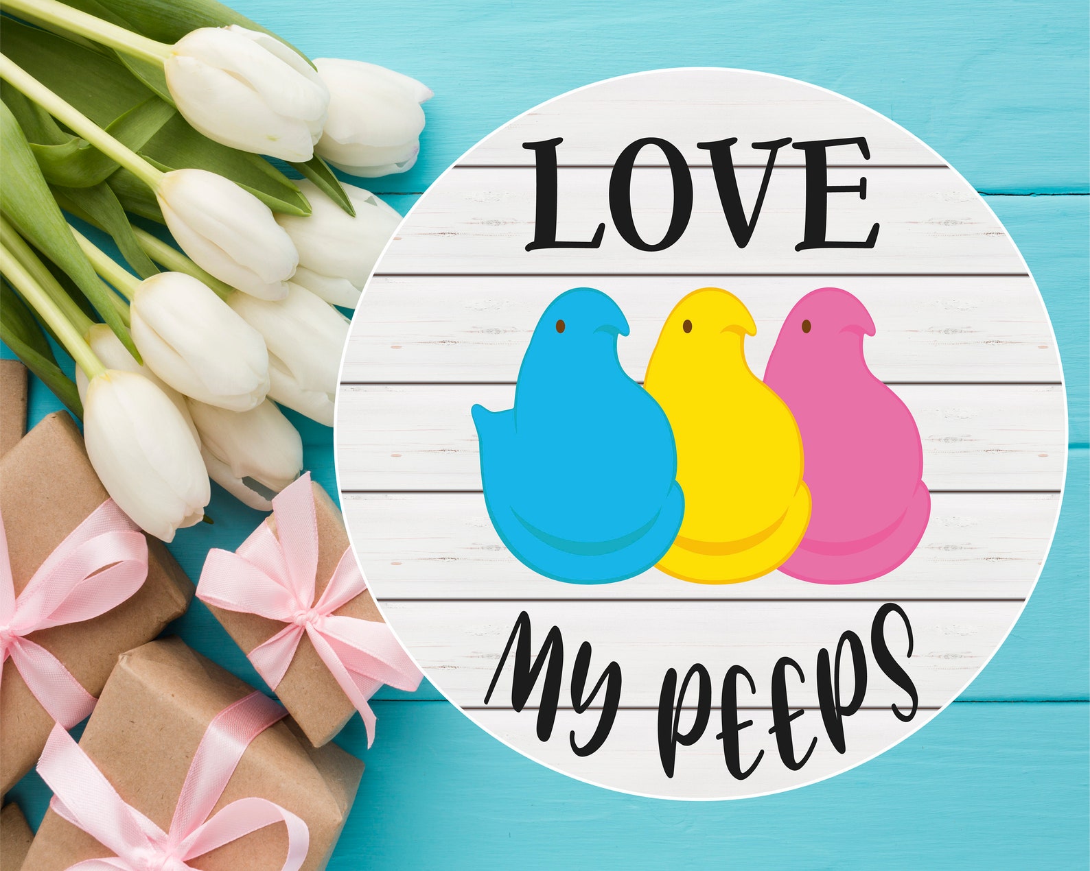 Love my Peeps sign. Easter day gift Peeps wall decor | Etsy