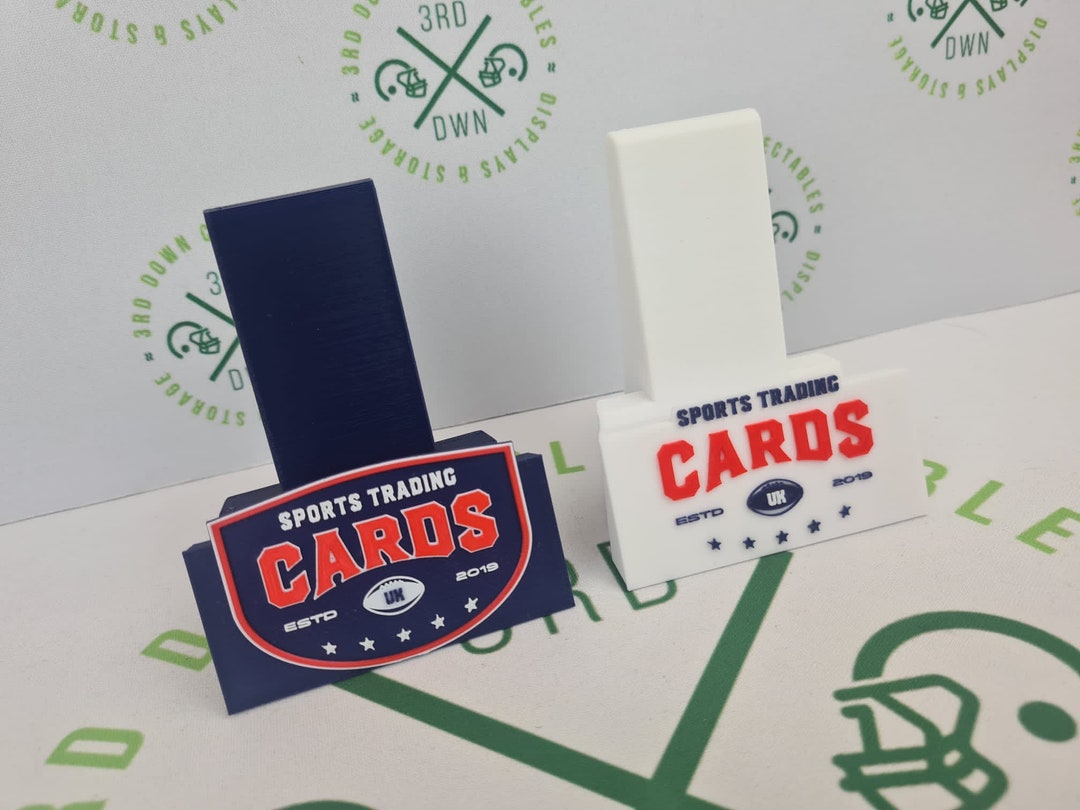 Personalised 3D Printed Custom Free Standing Trading Card Display Stand ...