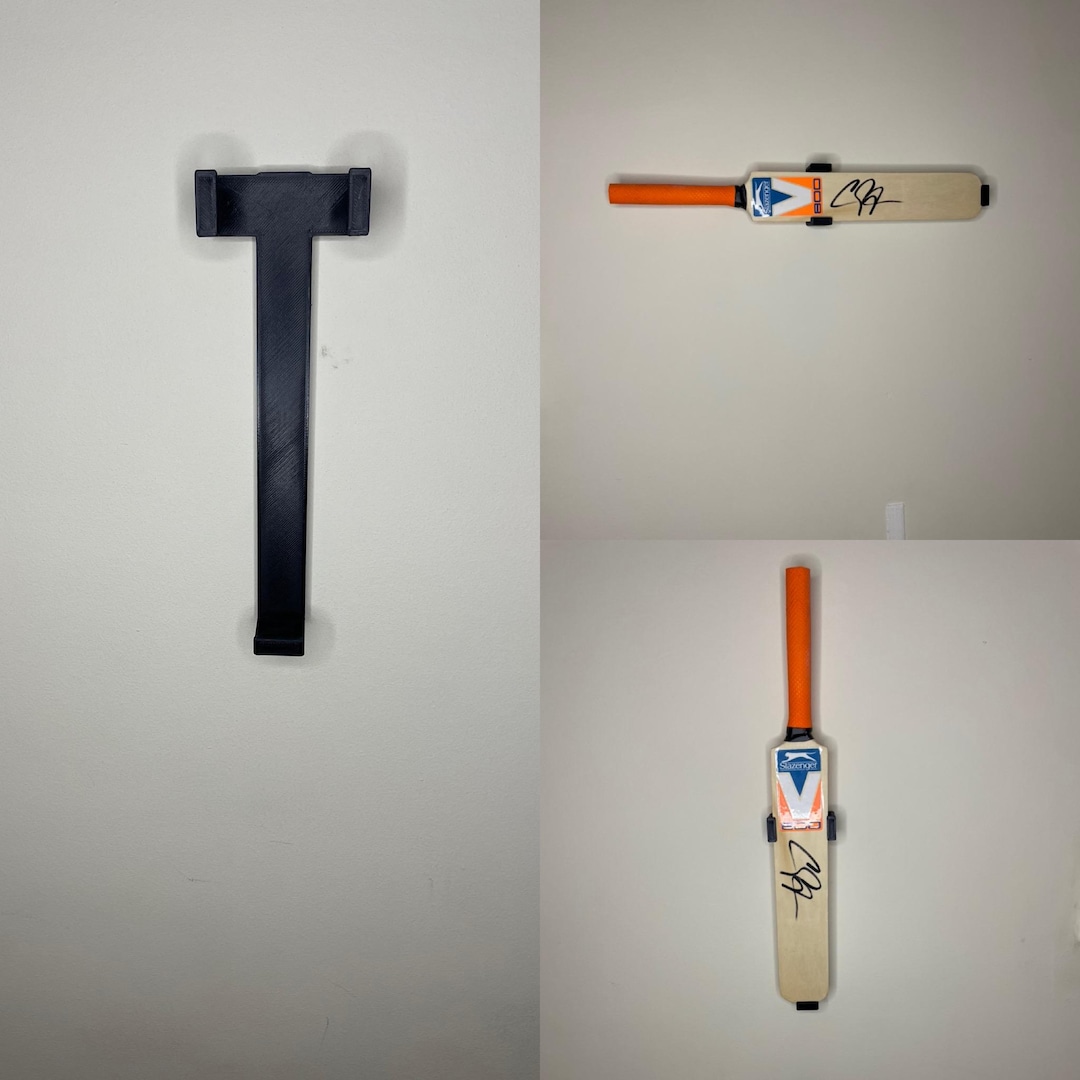 Wall Mount Mini Cricket Bat Stand - Display for Collectible Mini ...