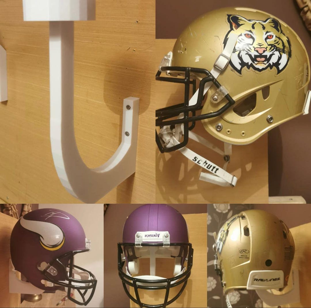 L Shaped Wall Mount Stand for Full Size Helmet - Display Hanger for ...
