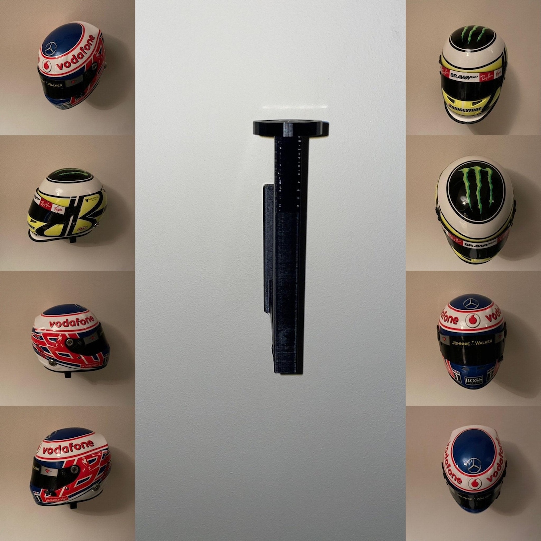 Wall Mounted L Shaped Display Stand for 1:2 Mini Helmet F1, Moto GP ...