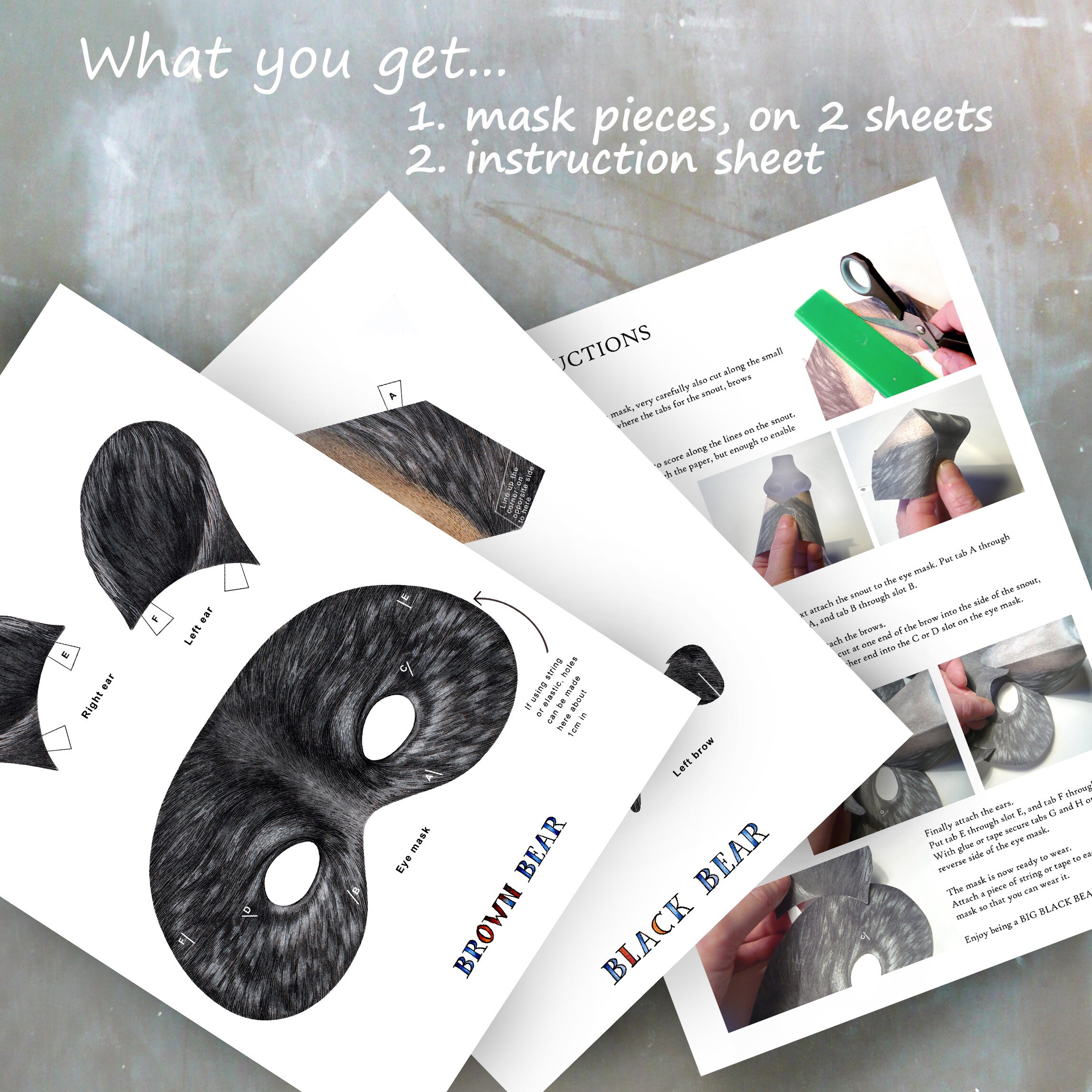 3D Grey Wolf Paper Mask Printable Craft Activity - Etsy