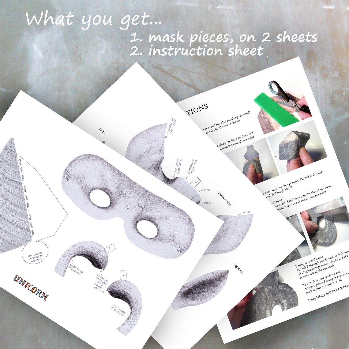 3D Unicorn Paper Mask Printable Craft Activity - Etsy