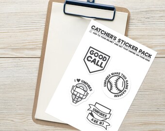 Baseball Stocking Stuffers, Catcher Sticker Pack, Christmas Gift for ...