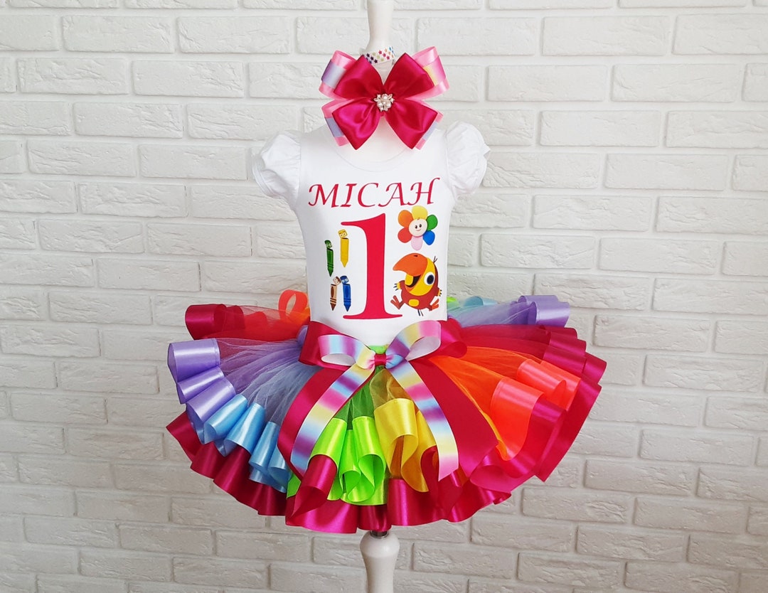 Babyfirst TV Birthday Tutu Outfit, Rainbow Baby First TV 1st Birthday ...